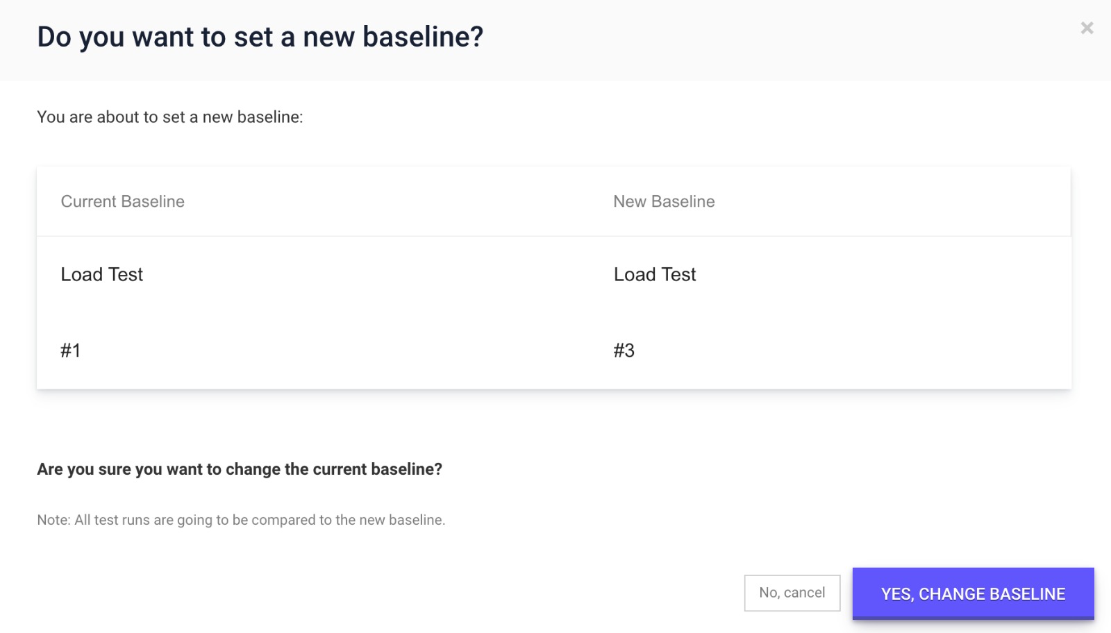 How to Compare Two Load Tests using the Baseline Comparison Feature