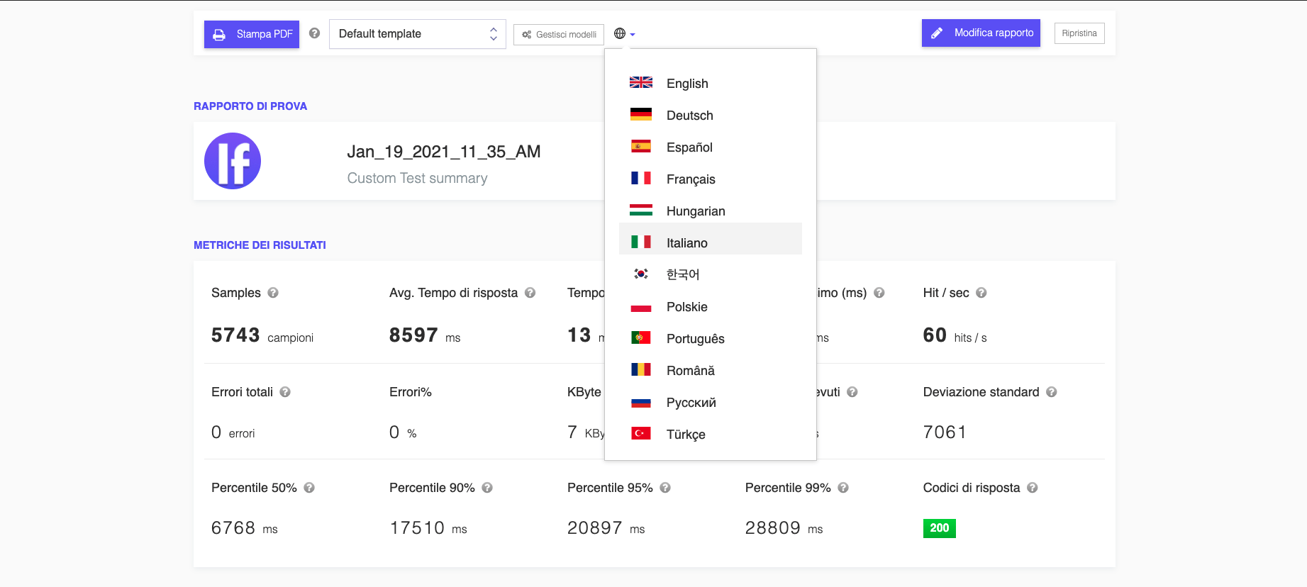 How to create Multilingual Reports for Performance Tests